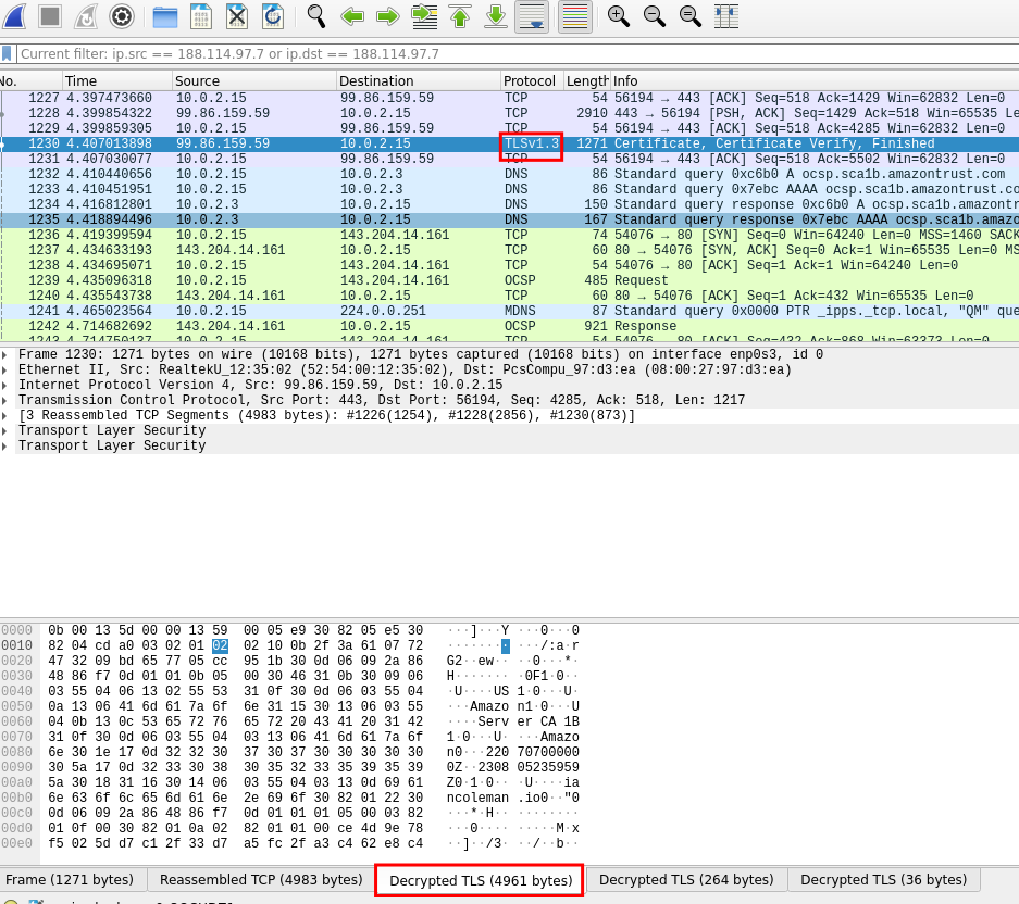 Review network traffic