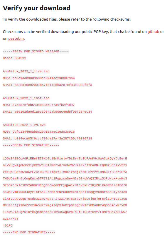 How to verify your downloaded AnuBitux - anubitux.org