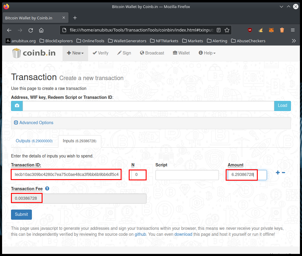 SIgn transactions offline