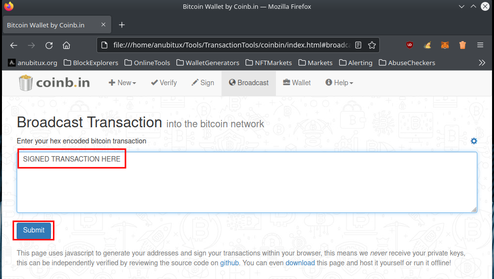 SIgn transactions offline