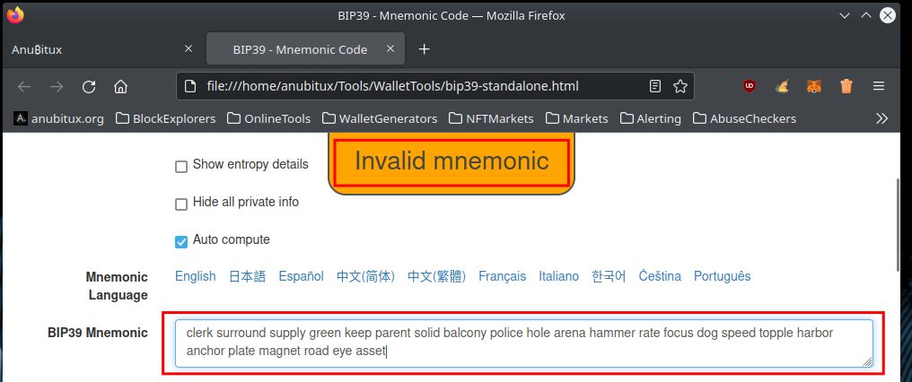 24 words mnemonics with Electrum